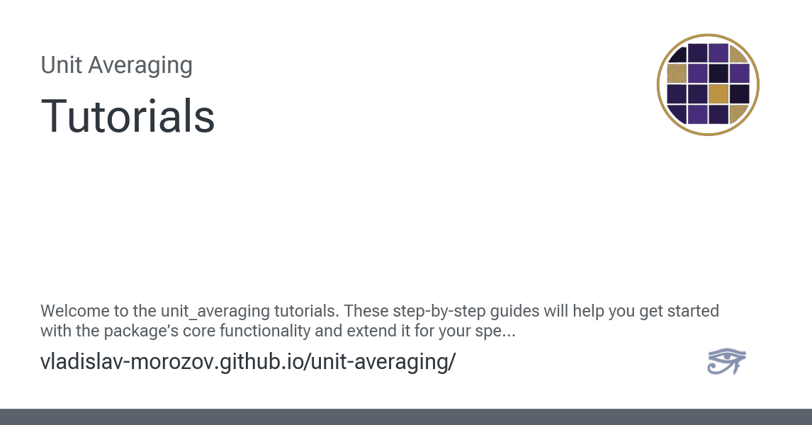 Tutorials - Unit Averaging